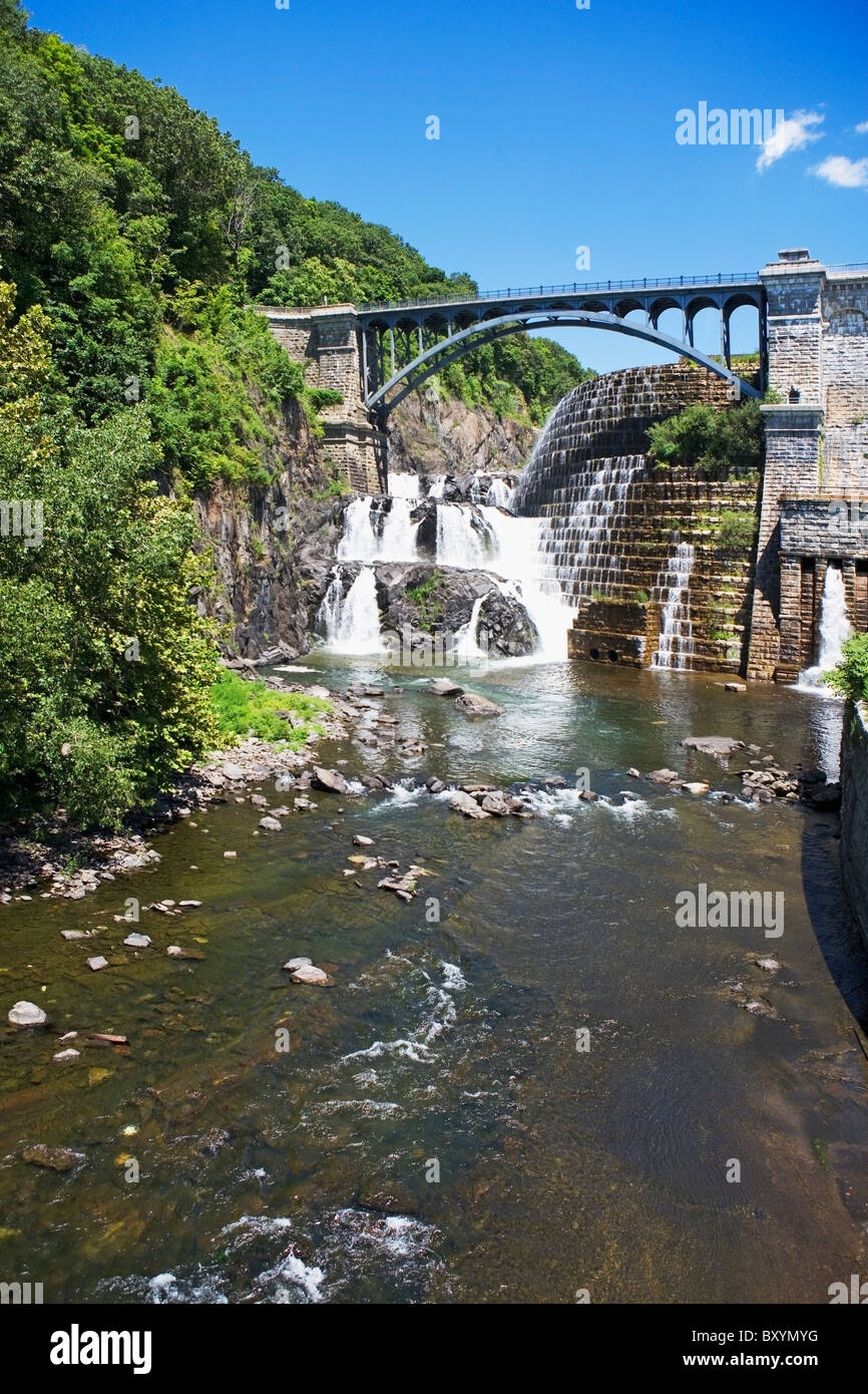 Dam and waterfall under bridge Stock Photo - Alamy