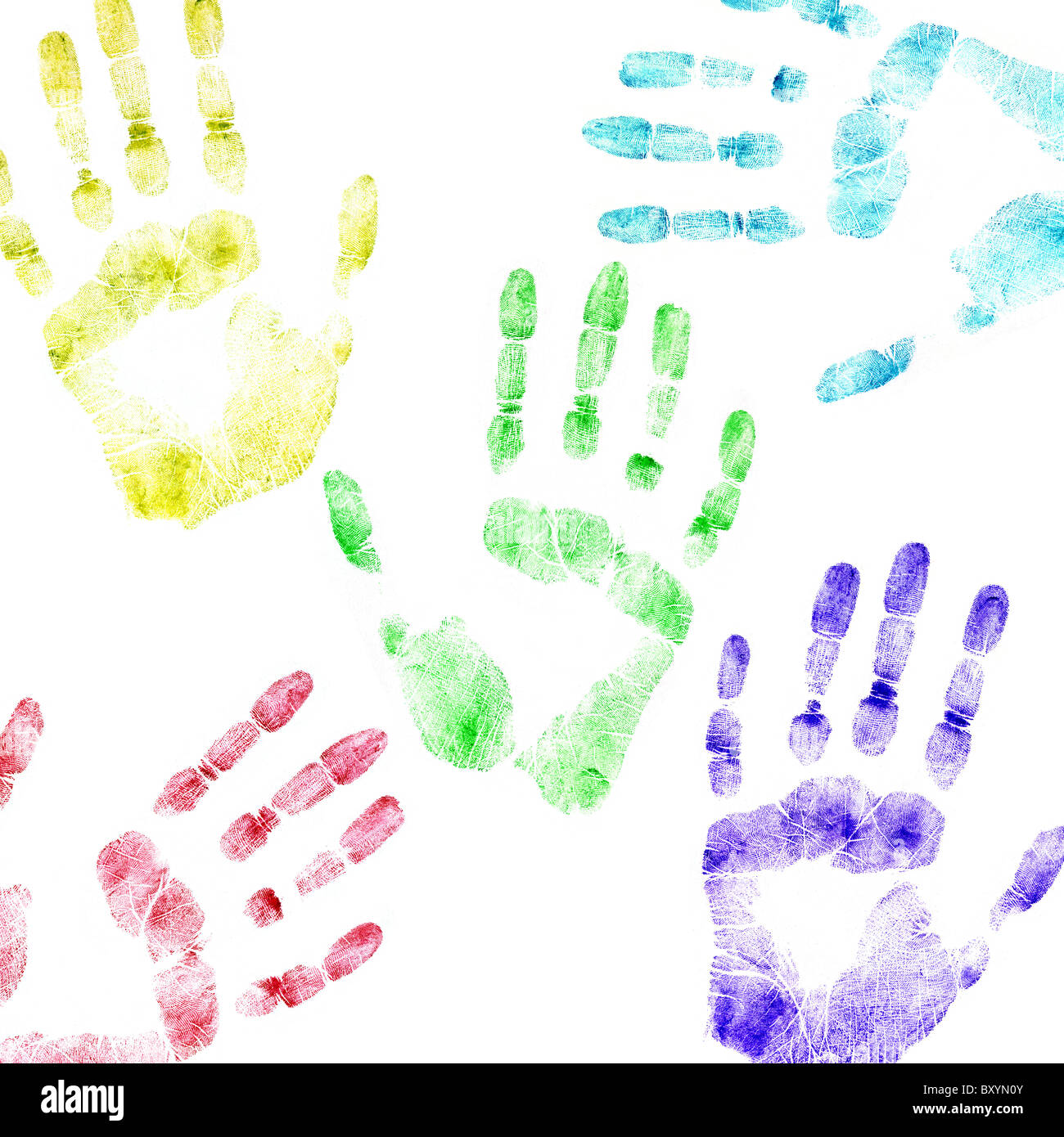 Color print of human hands. The detailed image. It is isolated on a ...