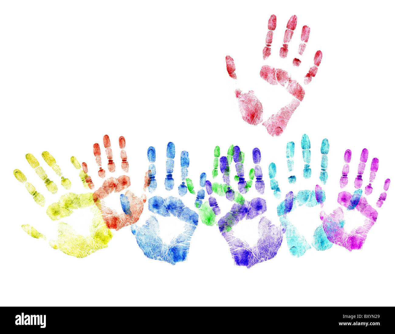 Color print of human hands.Concept of voting.The detailed image. It is ...