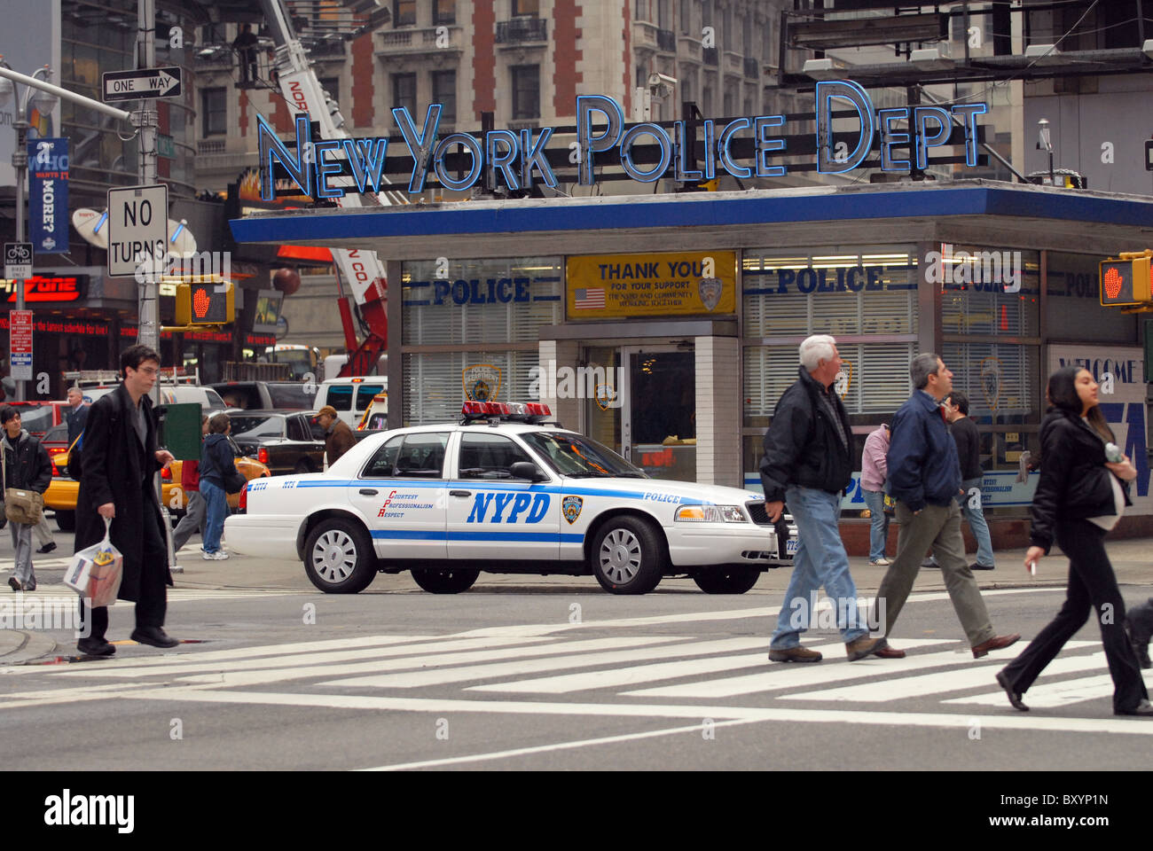 New York Police Department in Times Square Stock Photo - Alamy