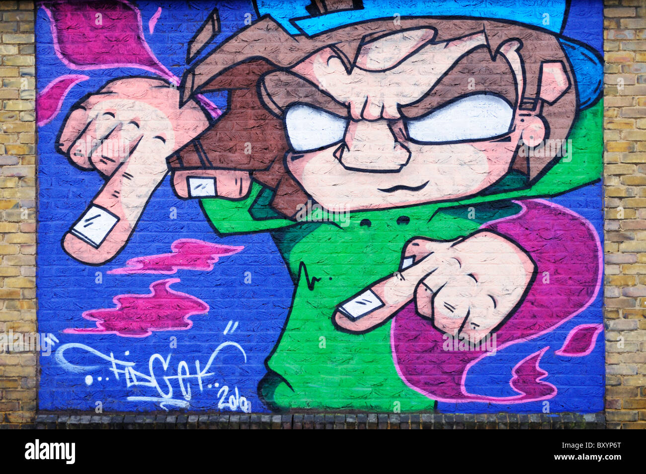 Graffiti Street Art Mural, Newmarket Road, Cambridge, England, UK Stock ...
