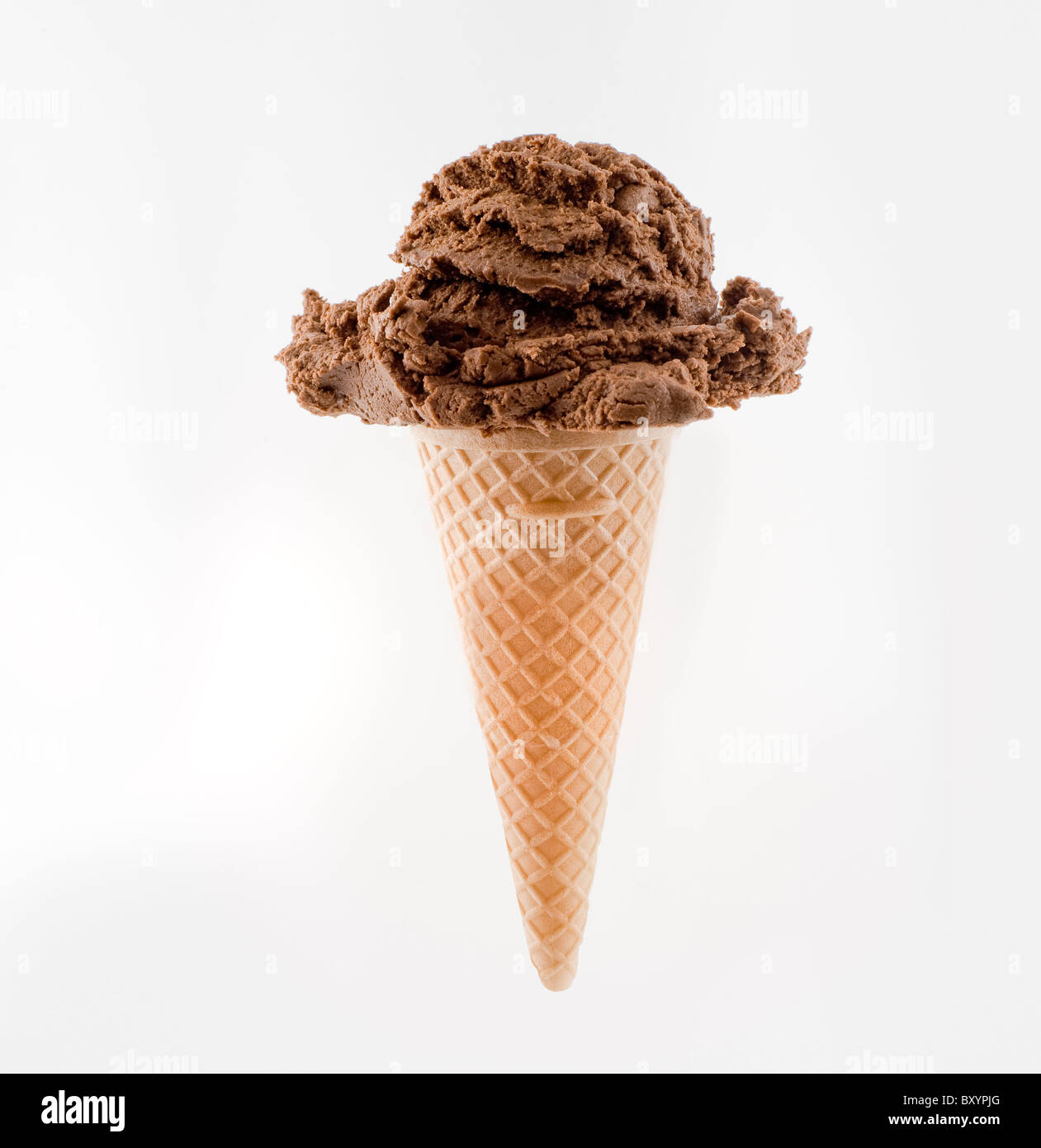 chocolate ice cream scoop on cone isolated on white Stock Photo - Alamy
