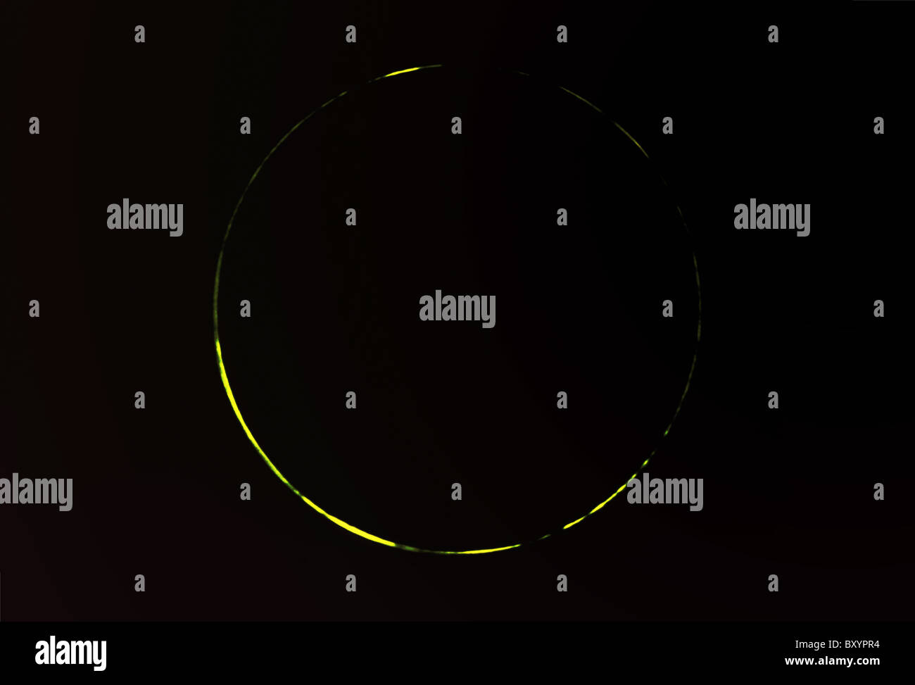 Telescopic image of annular solar eclipse of May 30, 1984 Stock Photo ...