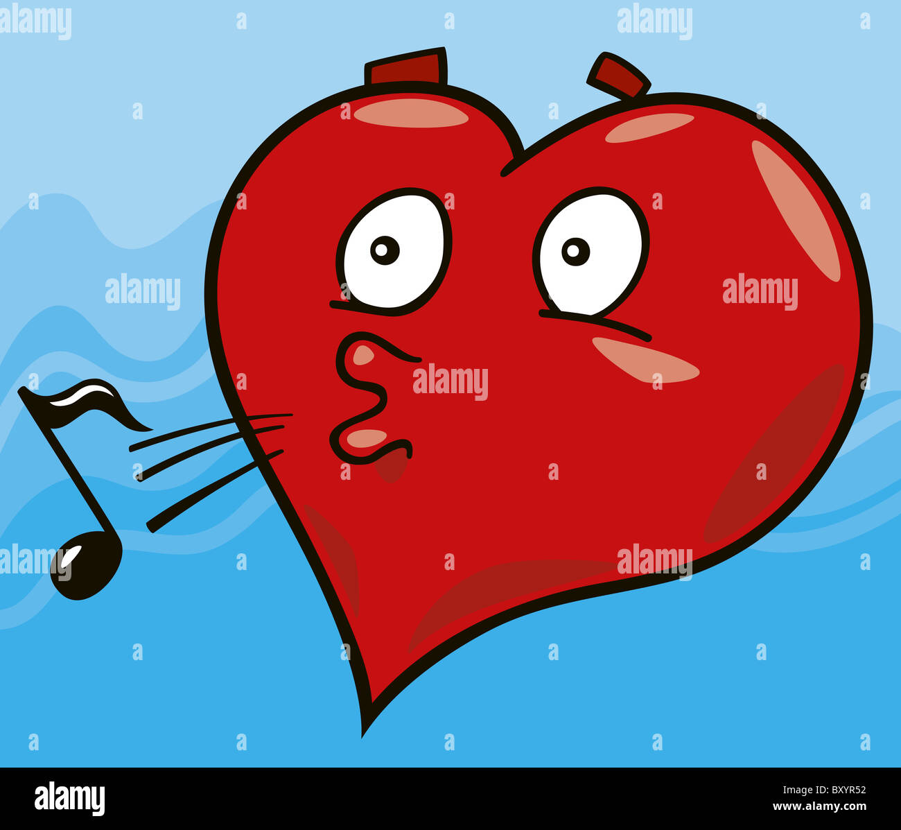 cartoon illustration of laidback heart Stock Photo - Alamy