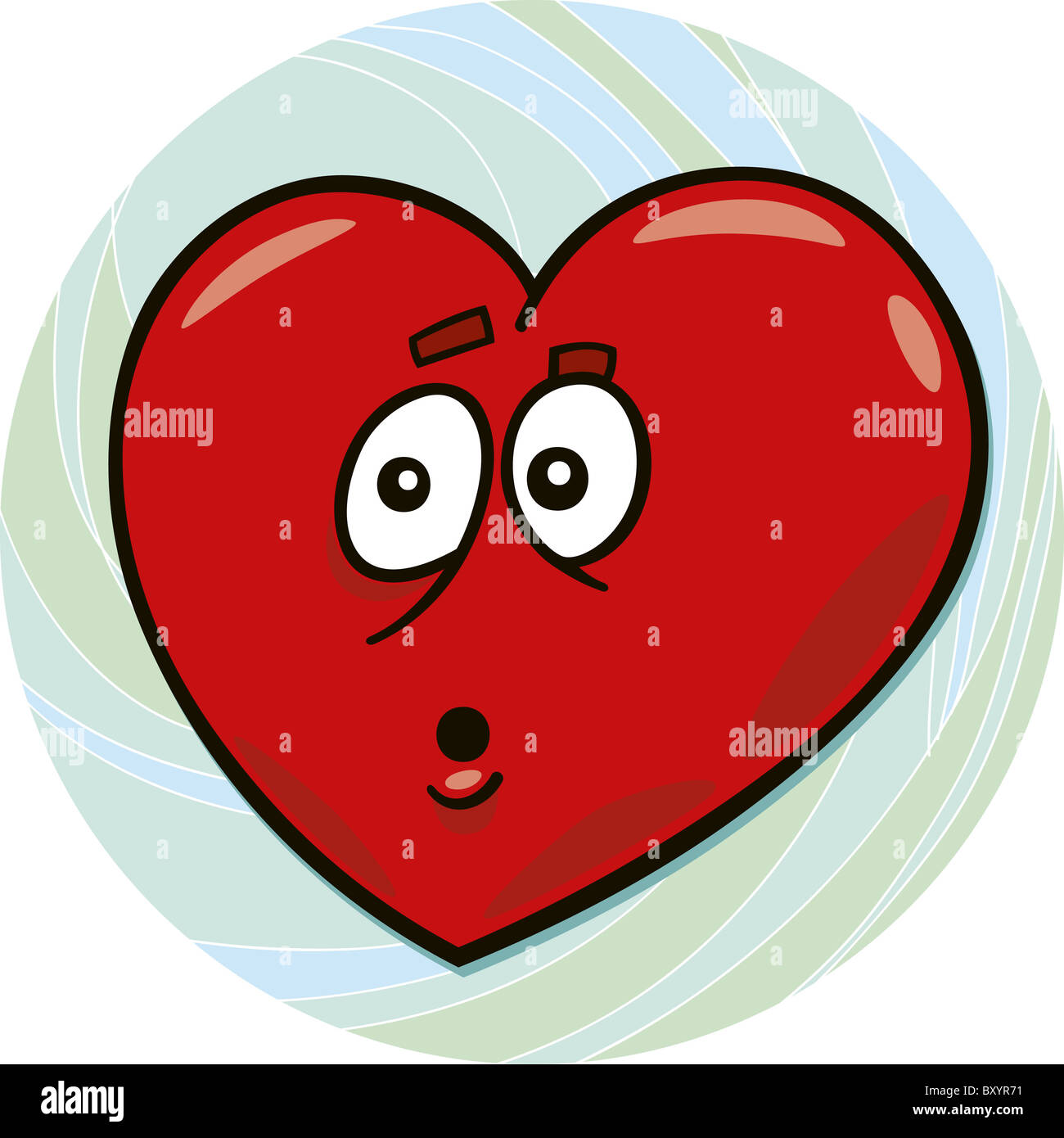 cartoon illustration of startled heart Stock Photo - Alamy
