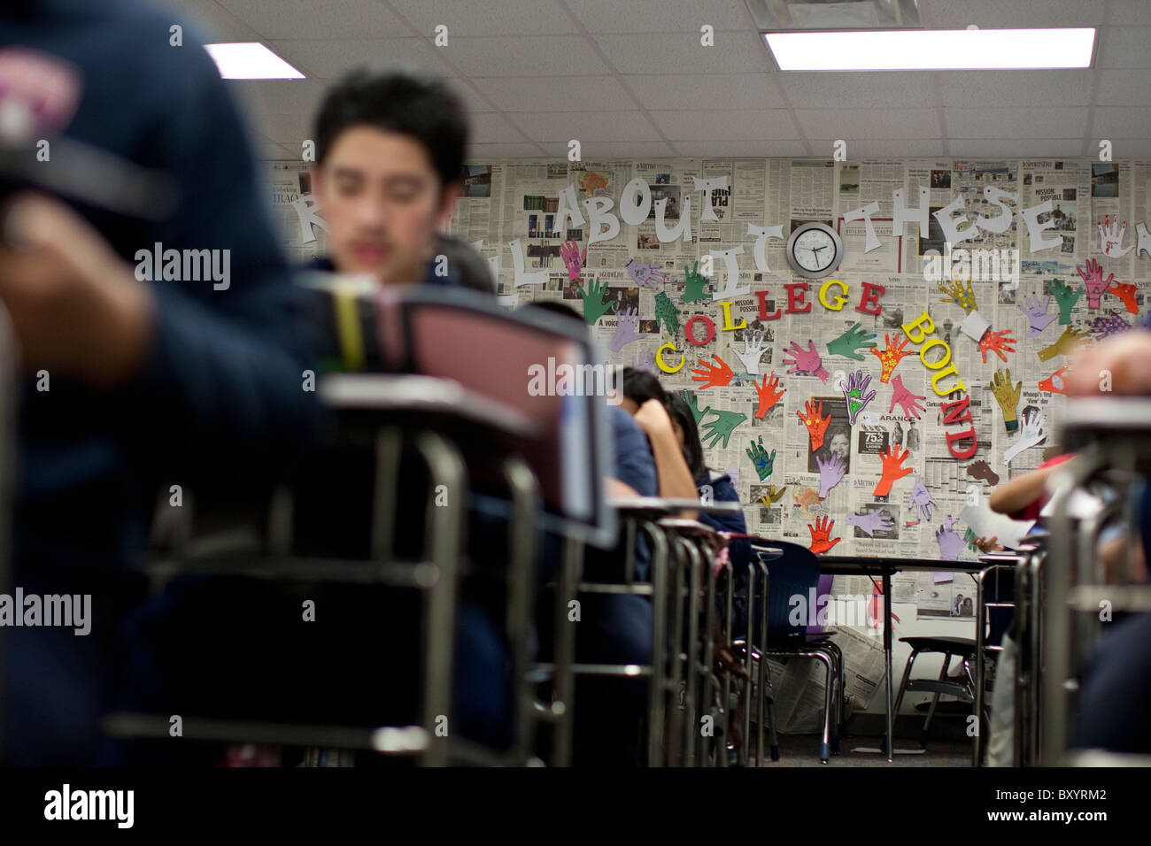 Students at their desks in a classroom at Peak Preparatory Academy, a ...