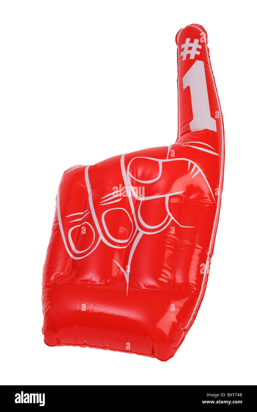 Inflatable #1 finger on white background Stock Photo - Alamy