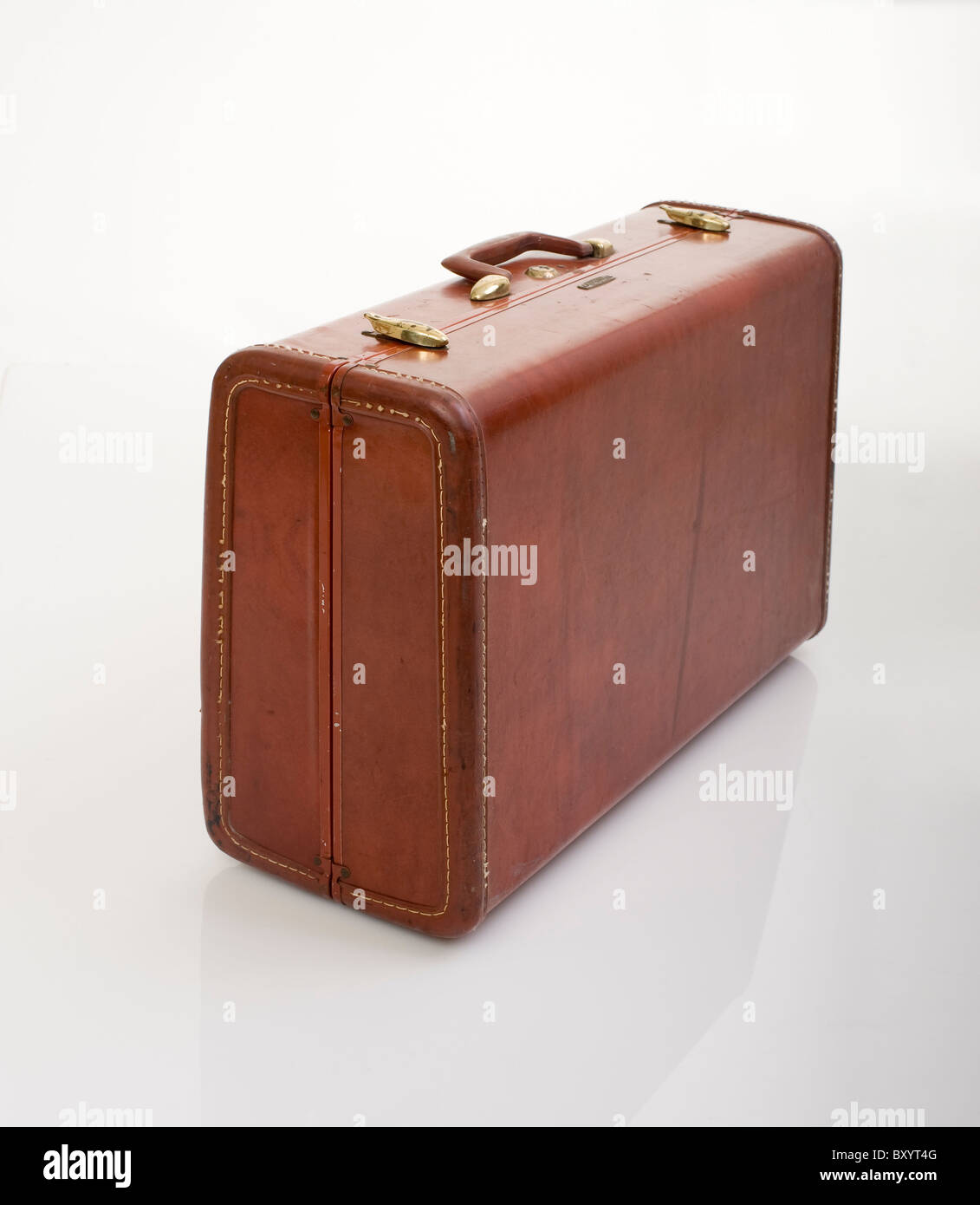 retro old vintage suitcase isolated on white Stock Photo - Alamy