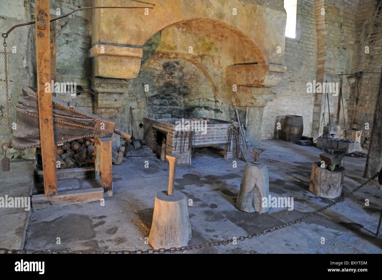 Inside Forge of Fontenay Abbey France founded in 1220 AD Oldest ...