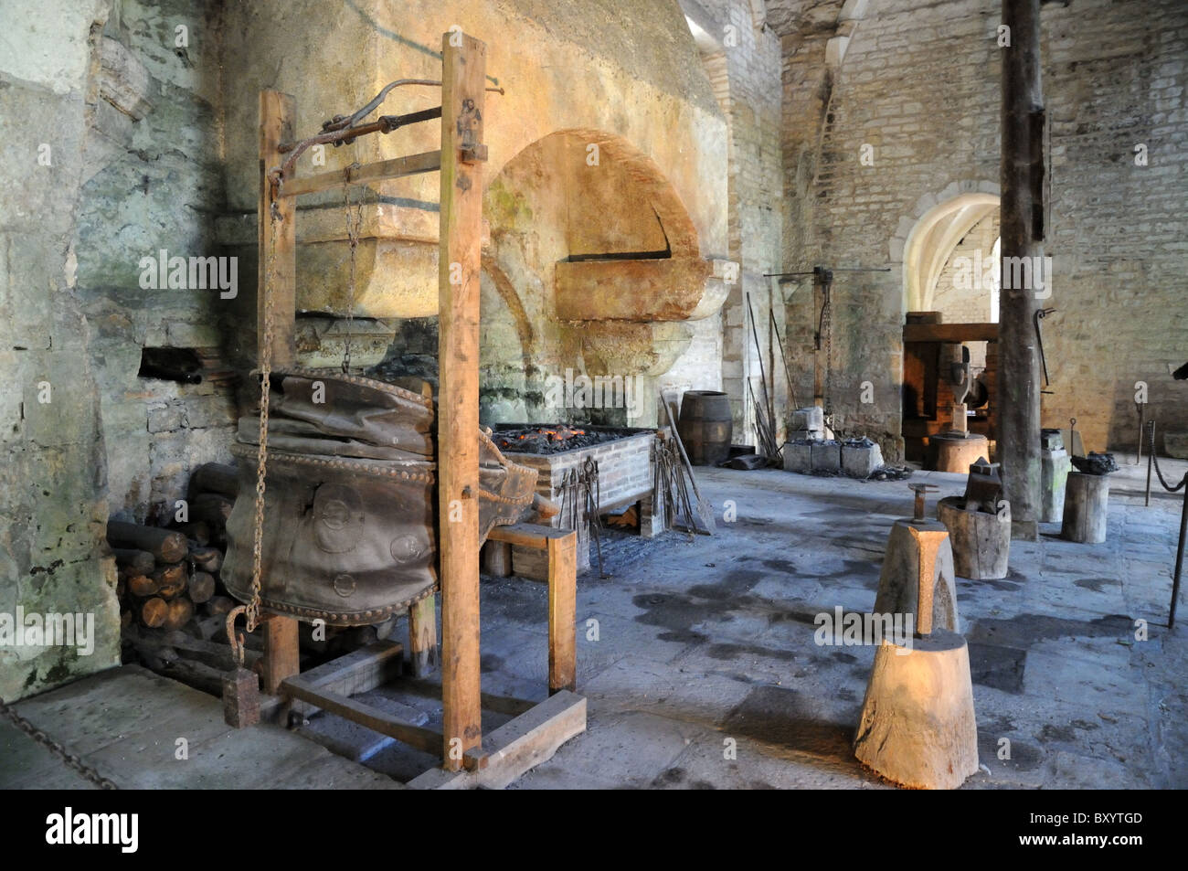 Inside Forge of Fontenay Abbey France founded in 1220 AD The oldest ...