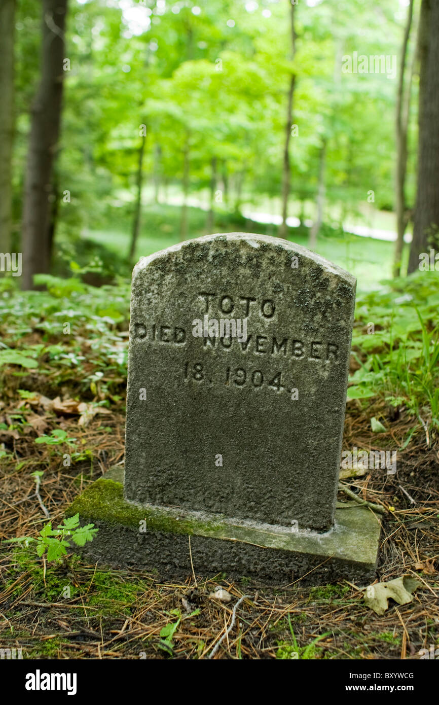 The grave of one of Edith Wharton's beloved dogs, on the grounds of The ...
