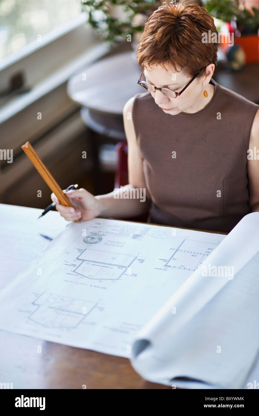 Architect working in studio Stock Photo - Alamy