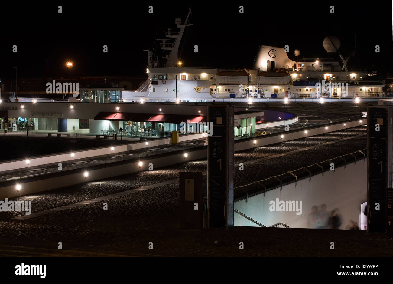 Night view Aerial from the dock/harbor and marina "gateways of the sea ...