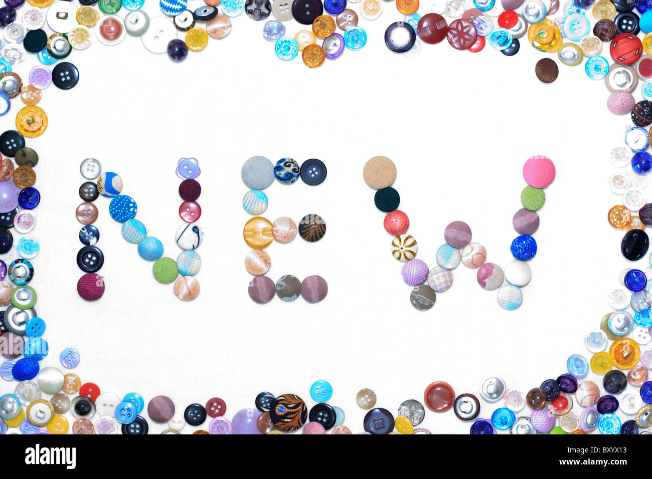 New letter of buttons Stock Photo - Alamy