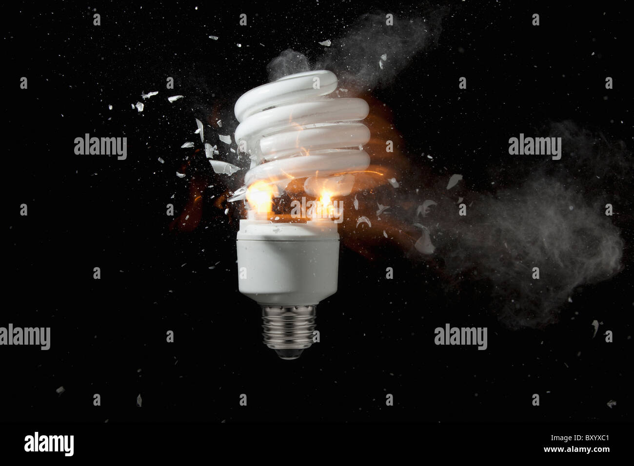 Energy efficient lightbulb exploding Stock Photo - Alamy