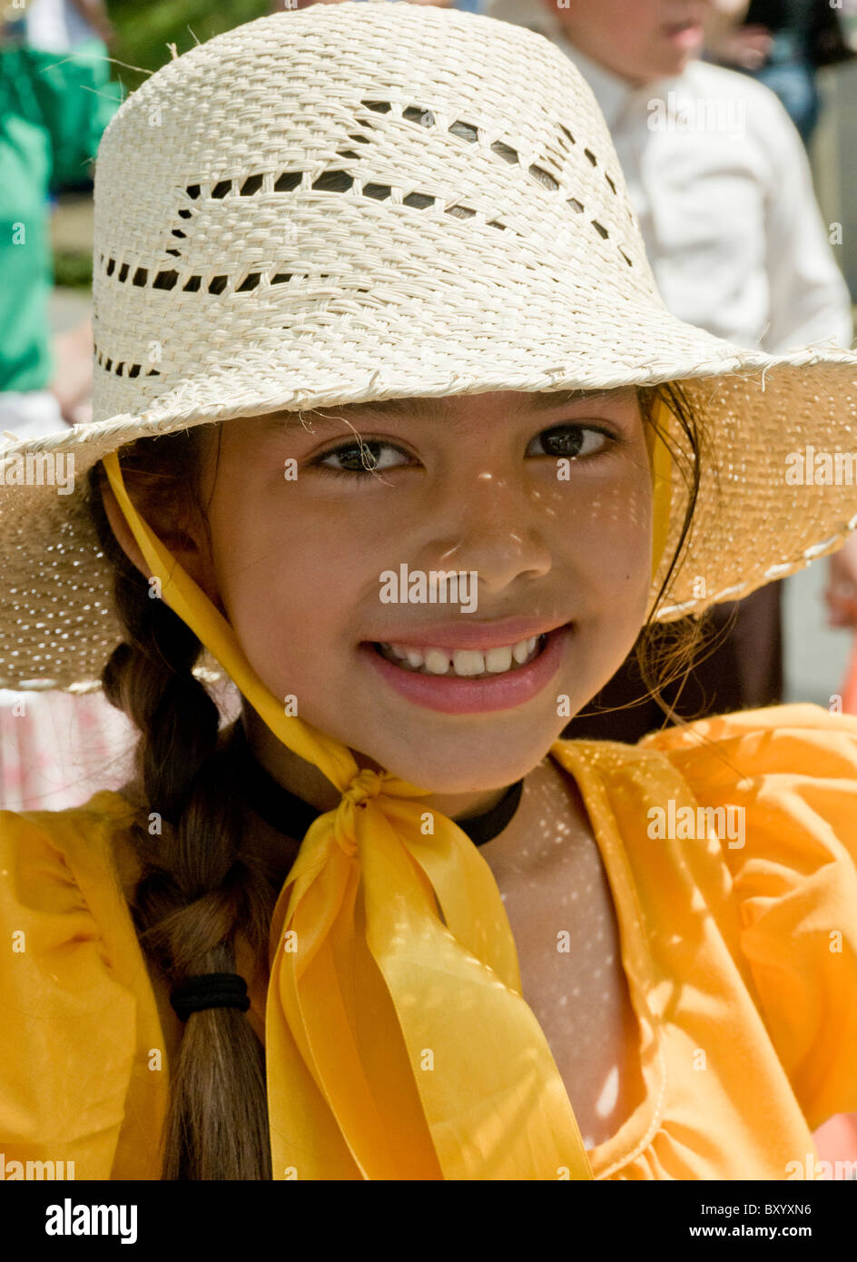 Costa Rican Girl portrait Independence day Stock Photo - Alamy