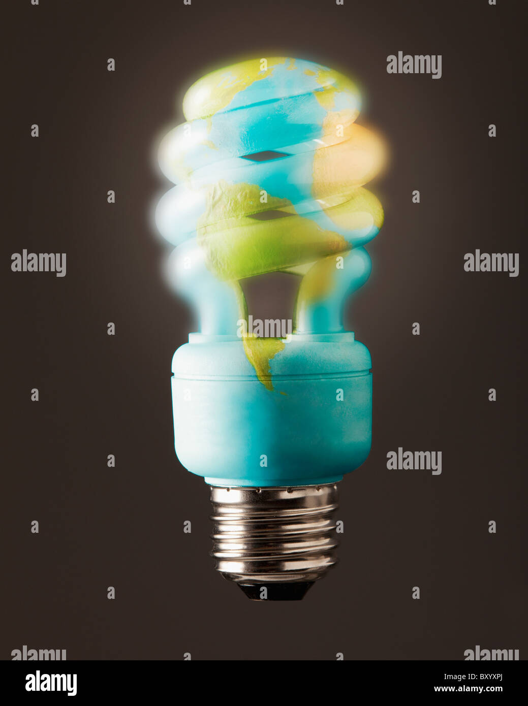 Earth lightbulb in studio Stock Photo - Alamy