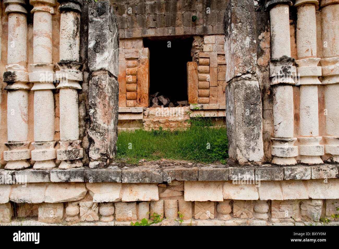 ENTRANCE OF THE PALACE, PUCC MAYAN RUINS OF LABNA, YUCATAN, MEXICO ...