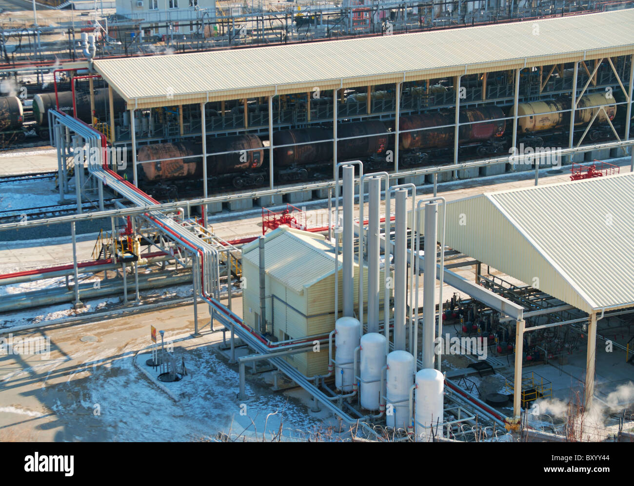 Fuel oil terminal tanks in the port on the sea Stock Photo - Alamy