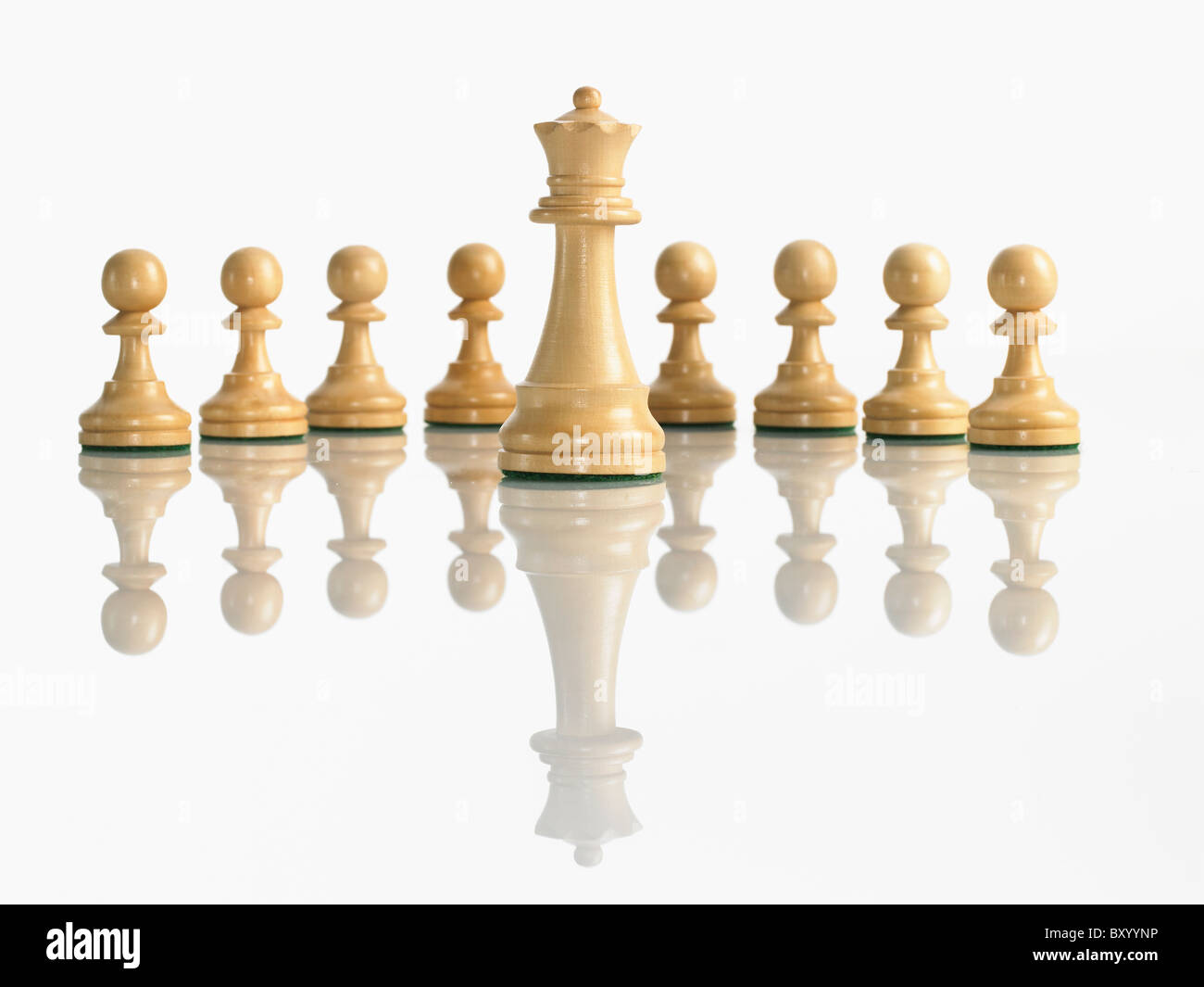 King with pawn chess pieces Stock Photo - Alamy