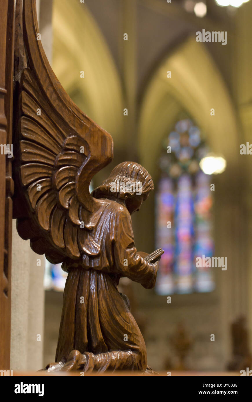 Angel statue in cathedral Stock Photo - Alamy