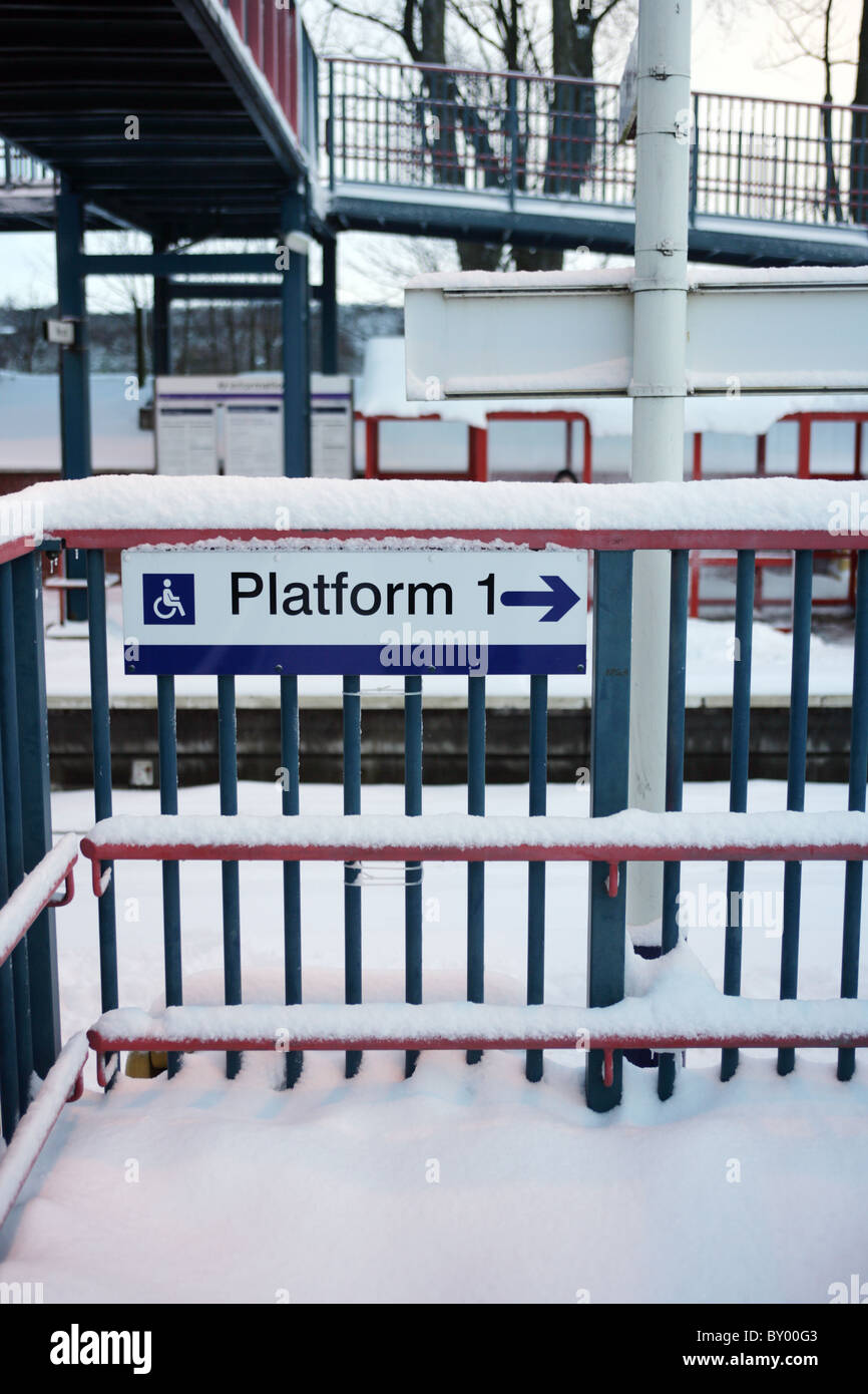 Train Station under heavy snow Stock Photo - Alamy