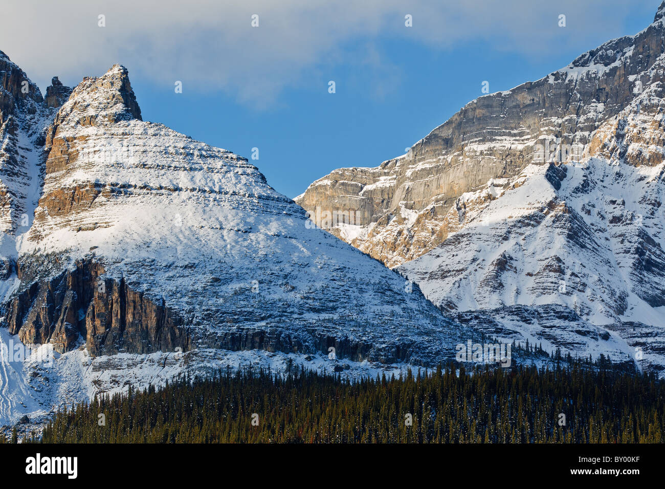 Snowcapped Canadian Rockies, Icefields Parkway, Banff National Park ...