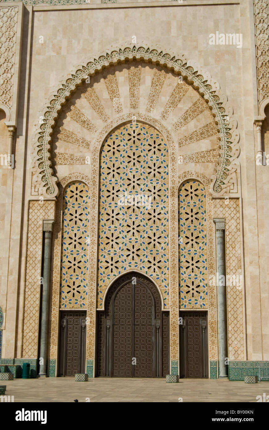 Beautiful Arab-islamic pattern on an entrance of the Hassan II Mosque ...
