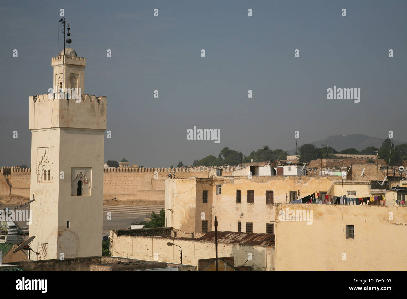 a birds eye view looking over the city of fez in morocco in beautiful ...