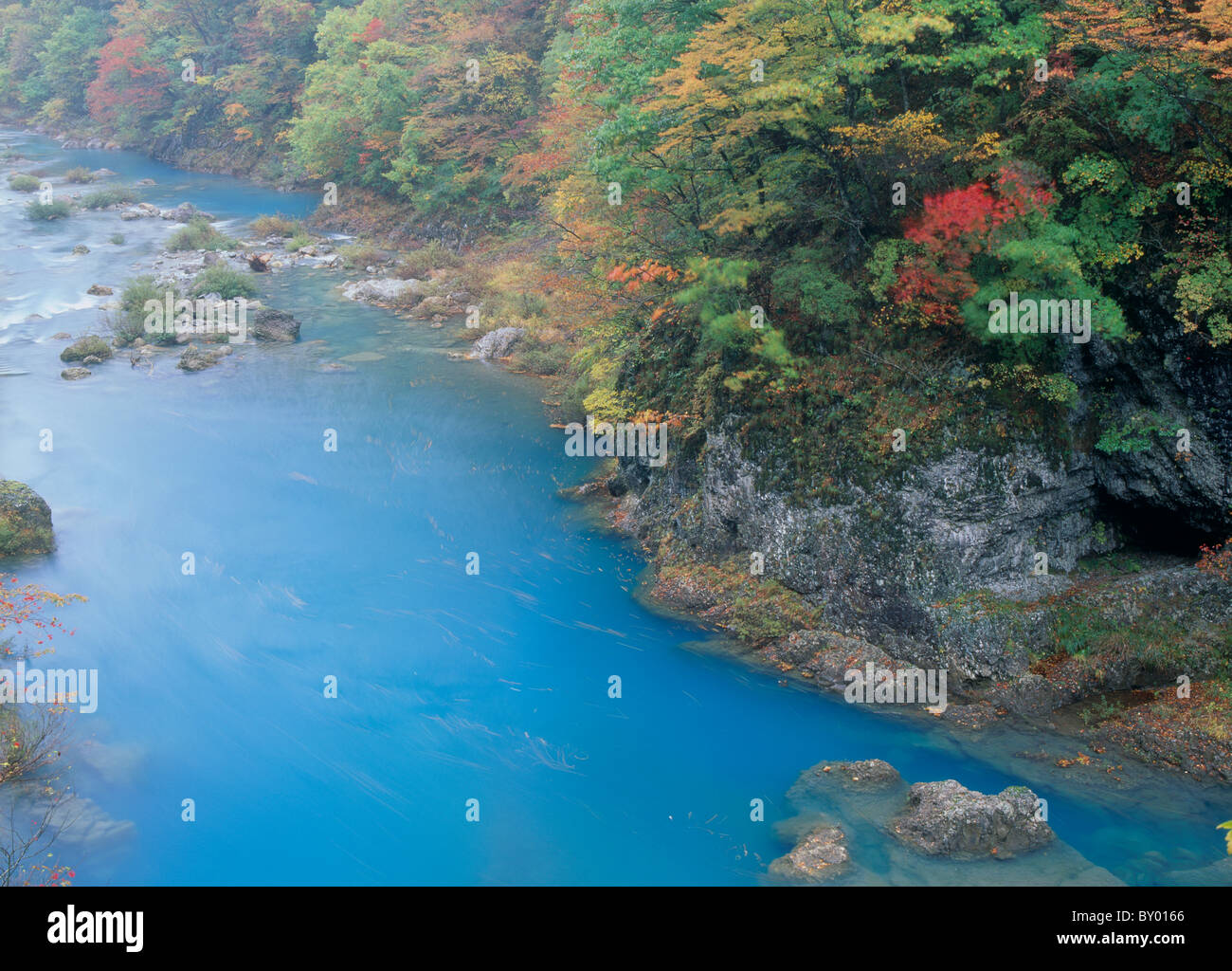 Dakigaeri Valley and Autumn Leaves, Senboku, Akita, Japan Stock Photo ...