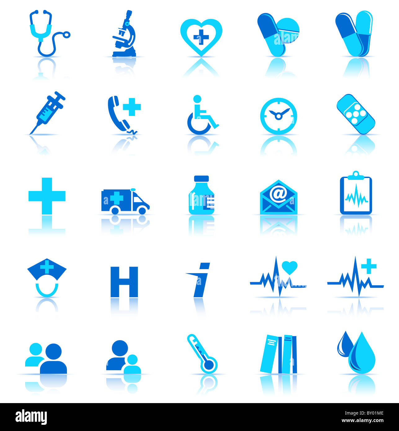 Health care Icons covering General Practice hospital Stock Photo - Alamy