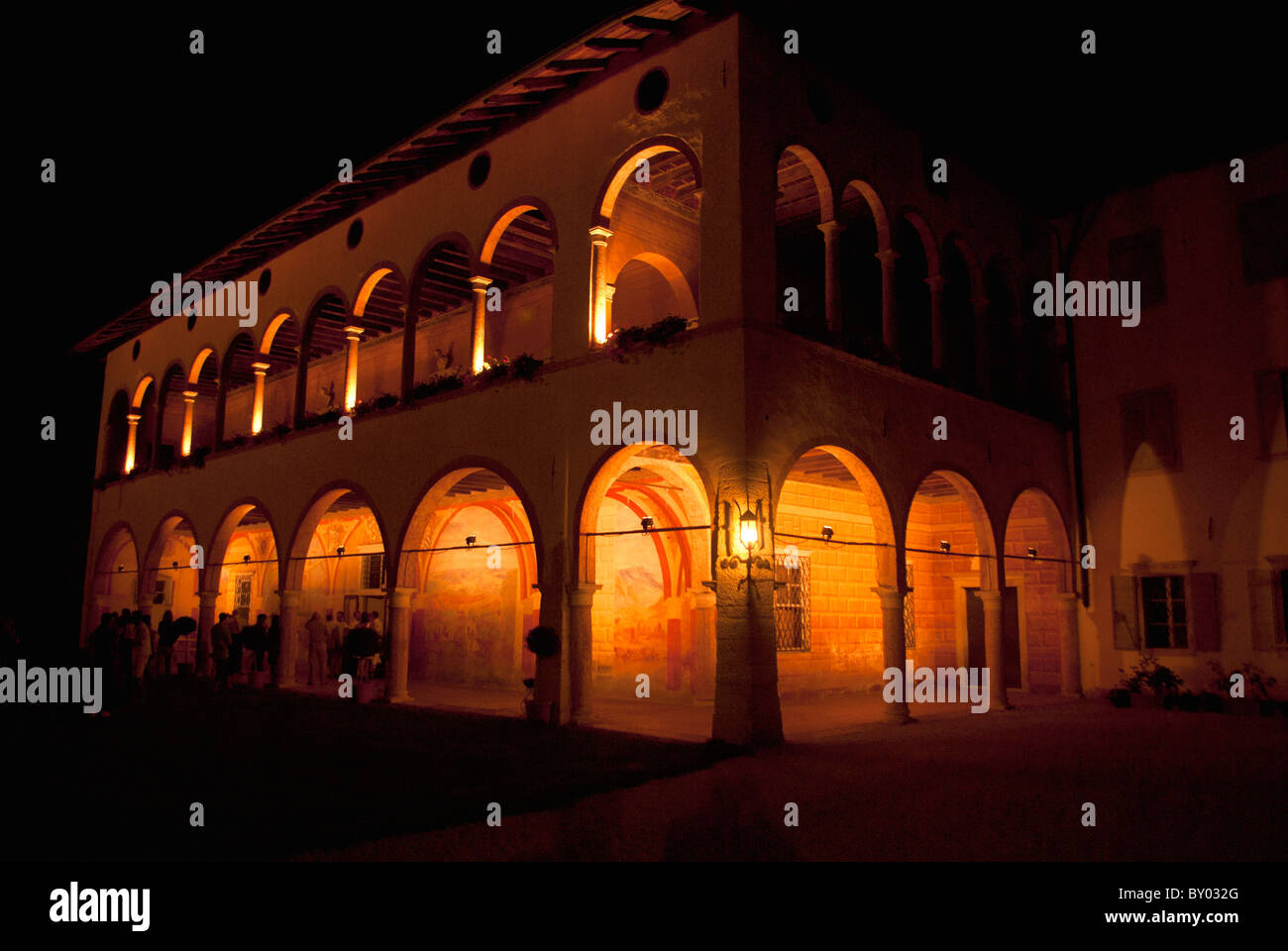 historic building illuminated by artificial light lamps hot Stock Photo ...