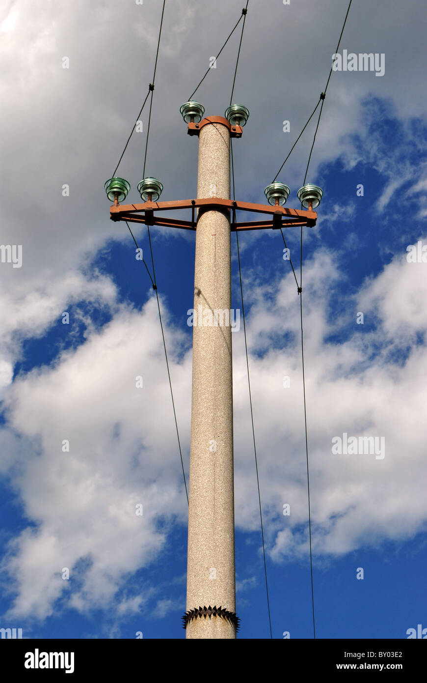 High voltage electricity pylon for the transport and transformation ...