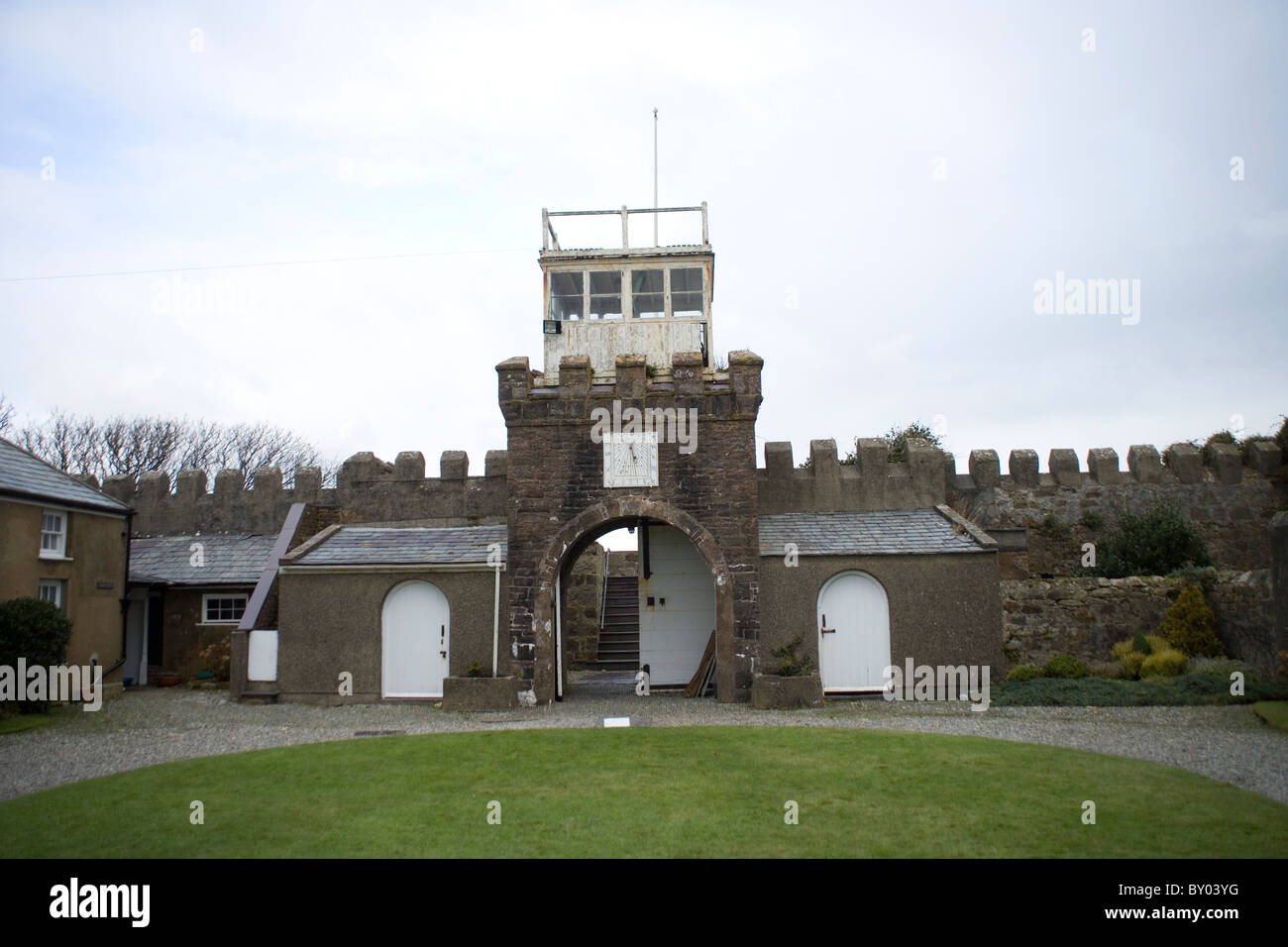 Fort Belen at the entrance to the Menai Straits and Caernarfon Stock ...