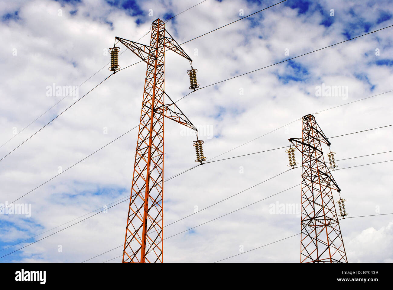 pylons to transport electricity Stock Photo - Alamy