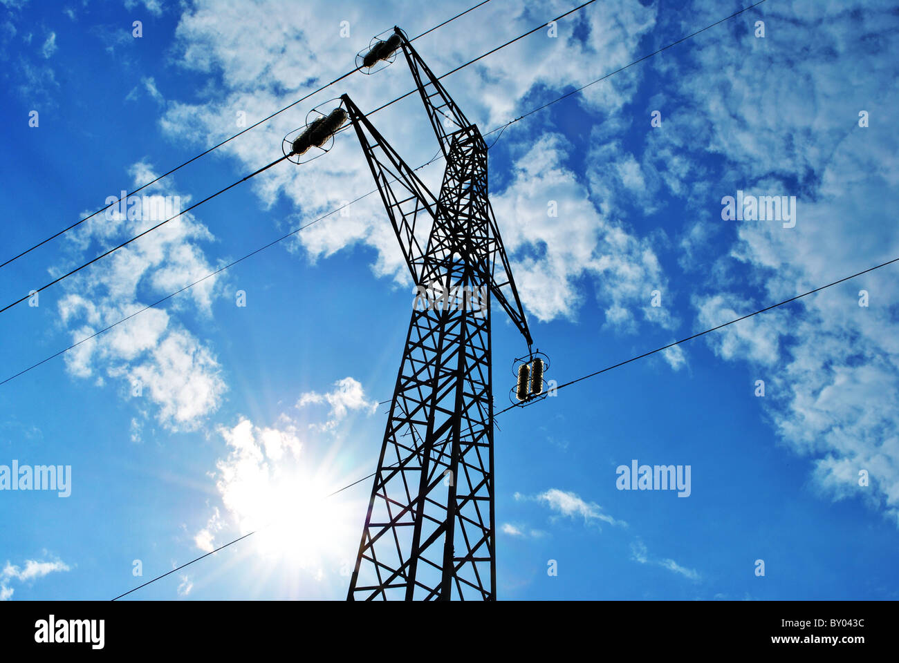 pylons to transport electricity Stock Photo - Alamy