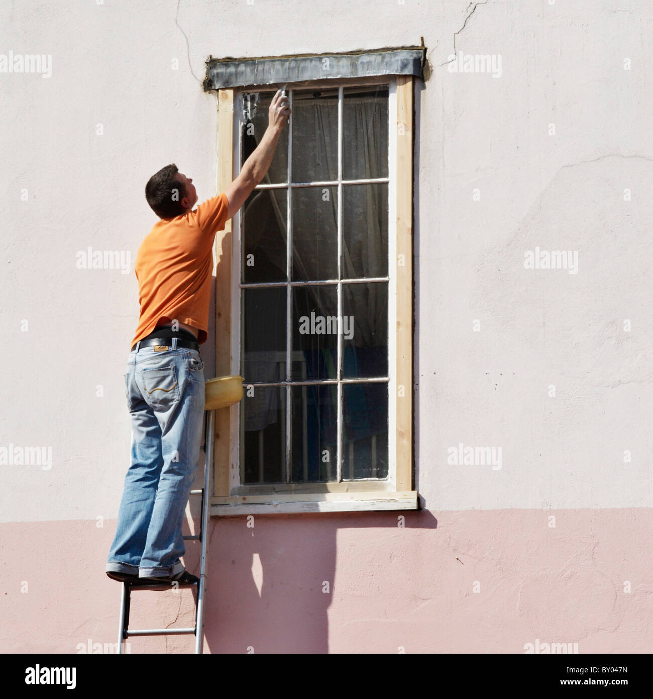 Repairing a window frame Stock Photo - Alamy