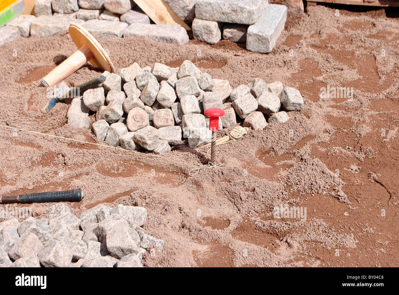 tools for working stone hammer chisel Stock Photo - Alamy
