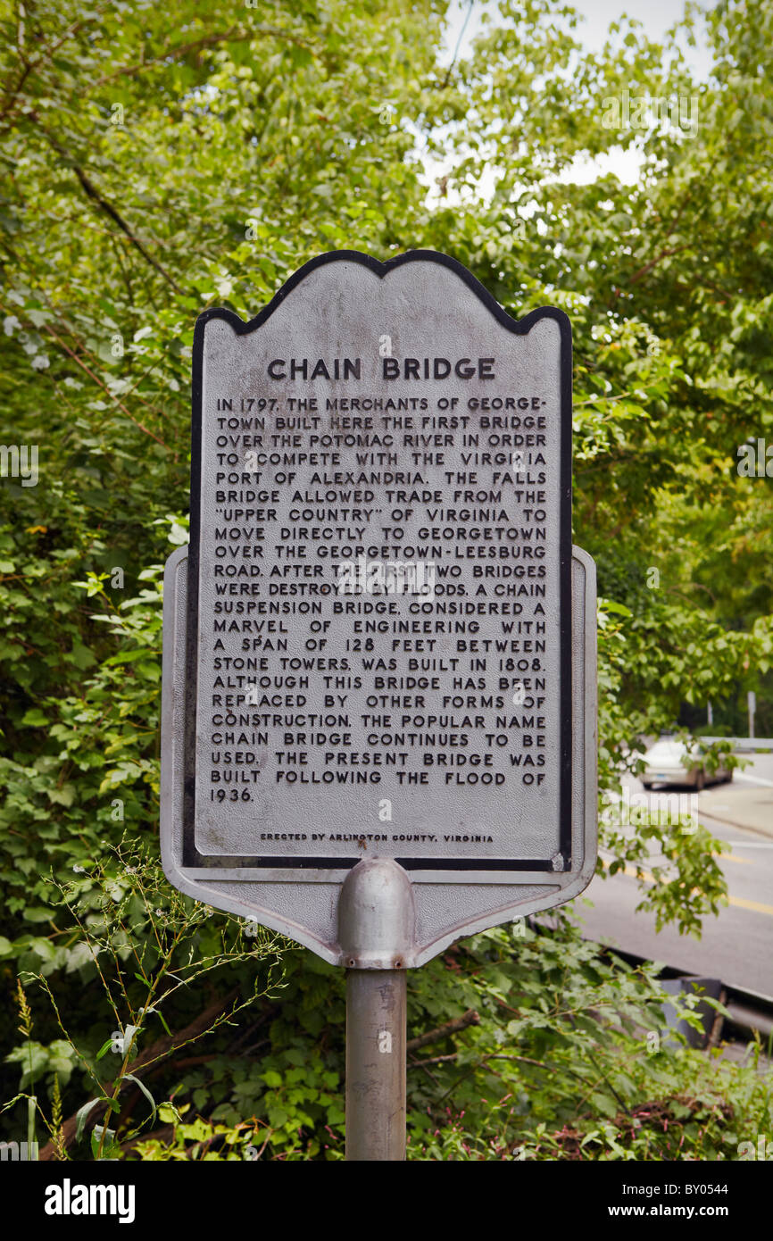 An historical marker on the Virginia side of the Potomac River ...