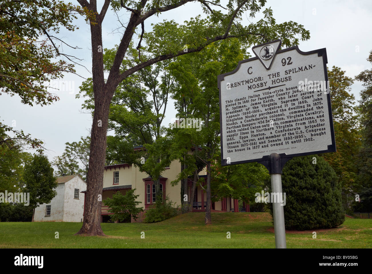 The Spilman-Mosby house, home to the famous American Civil War ...