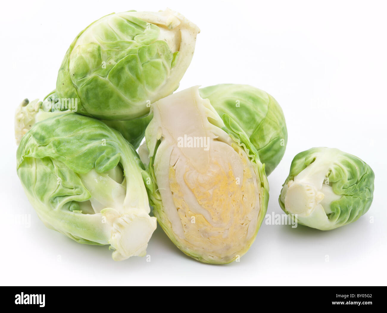 Brussels sprouts on a white background Stock Photo - Alamy