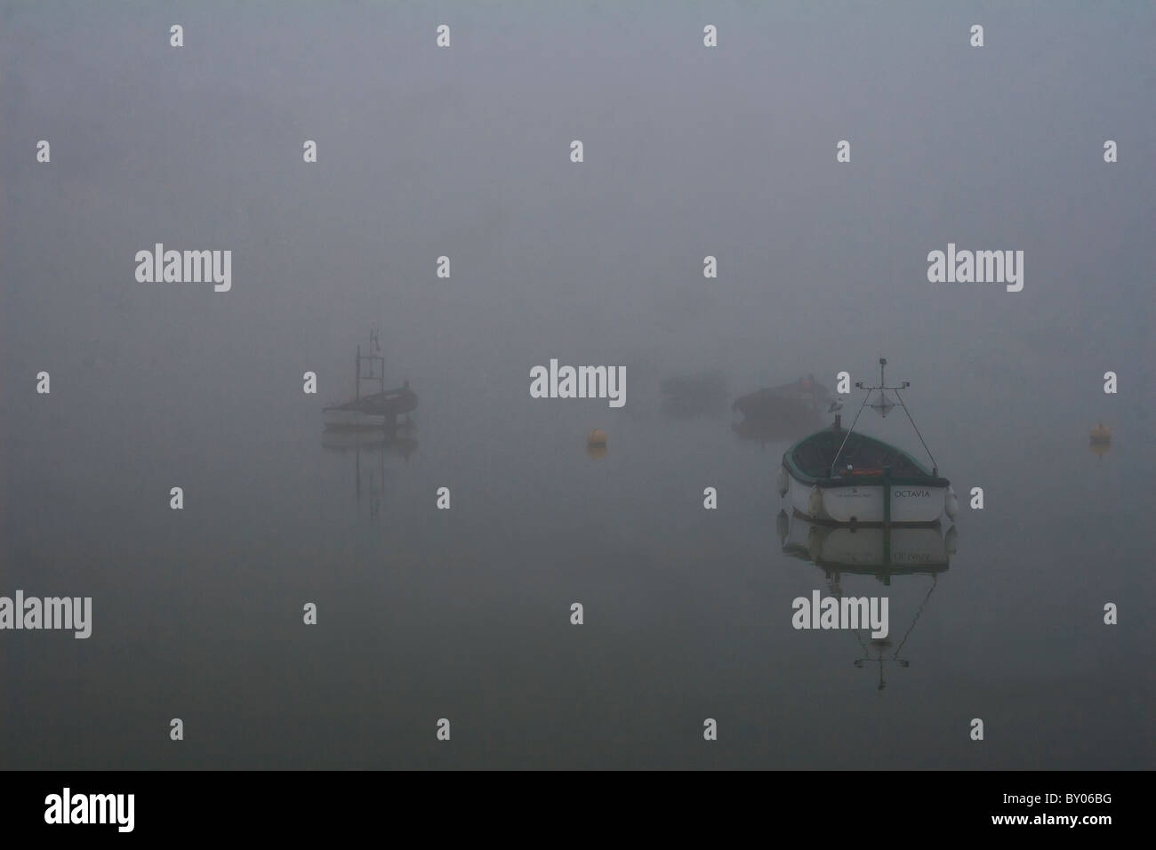 sailing vessels in fog Stock Photo - Alamy