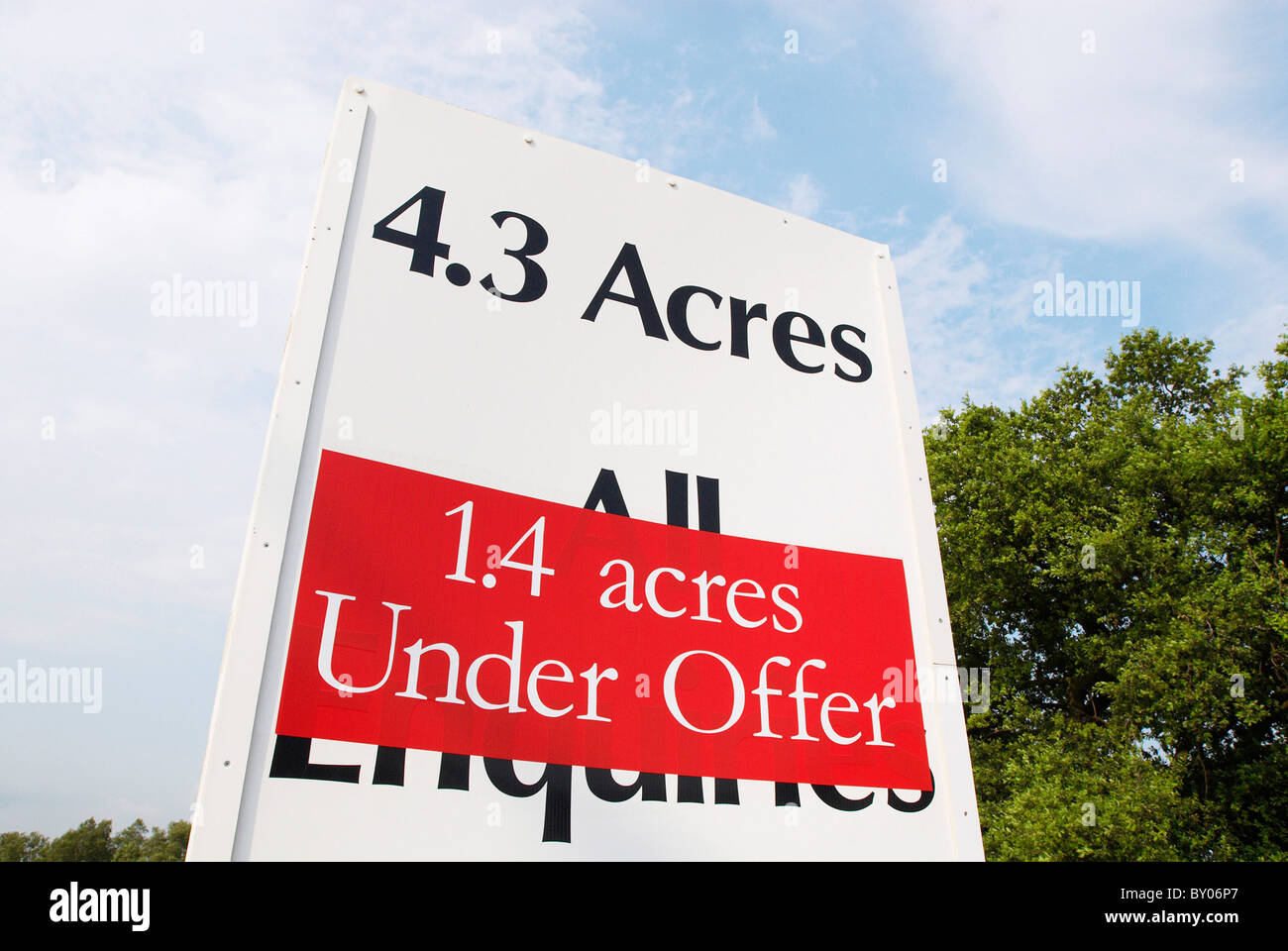 Acres for sale sign UK Stock Photo - Alamy