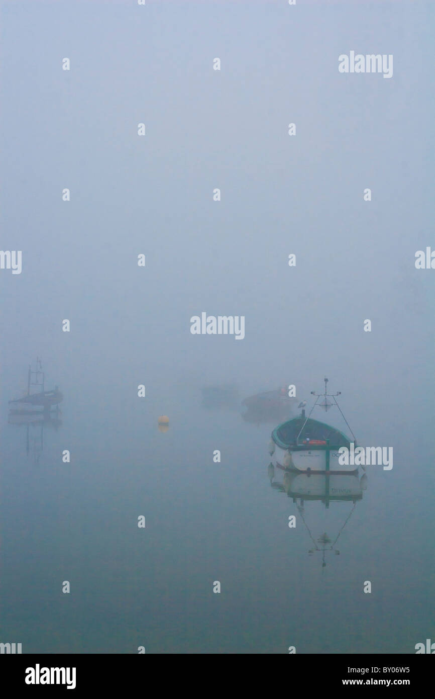 sailing vessels in fog Stock Photo - Alamy