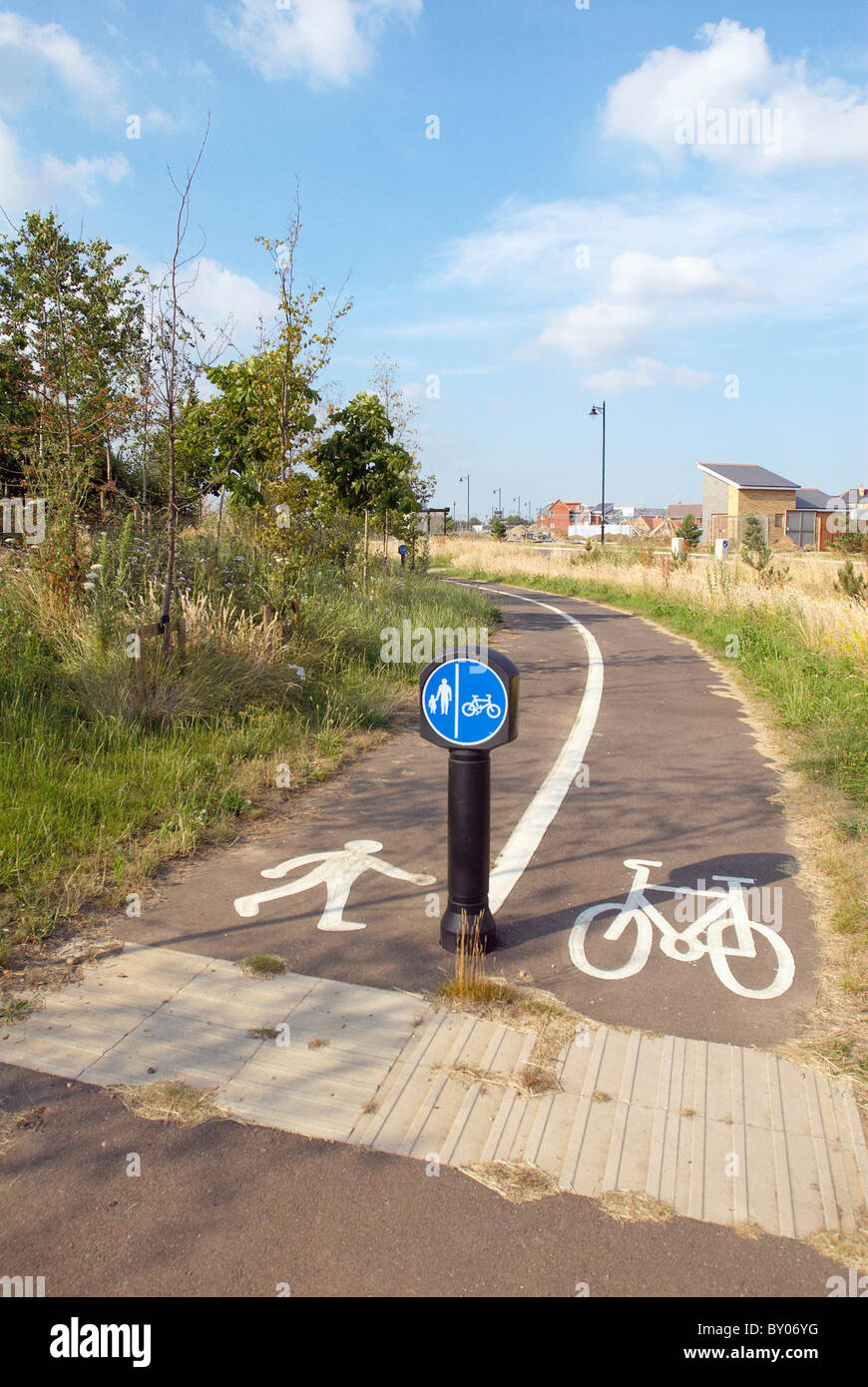 Pedestrian and Cycling Lane UK Stock Photo - Alamy