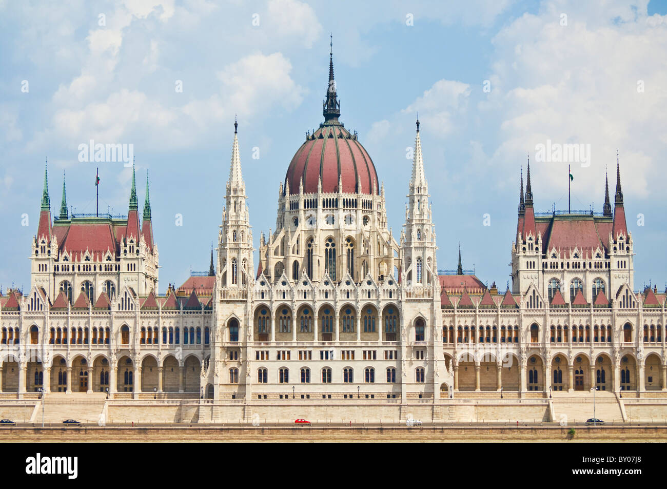 The neo-gothic Hungarian Parliament building, designed by Imre Steindl ...