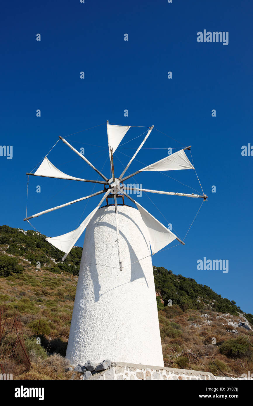Windmill. Lasithi Plateau, Crete, Greece Stock Photo - Alamy