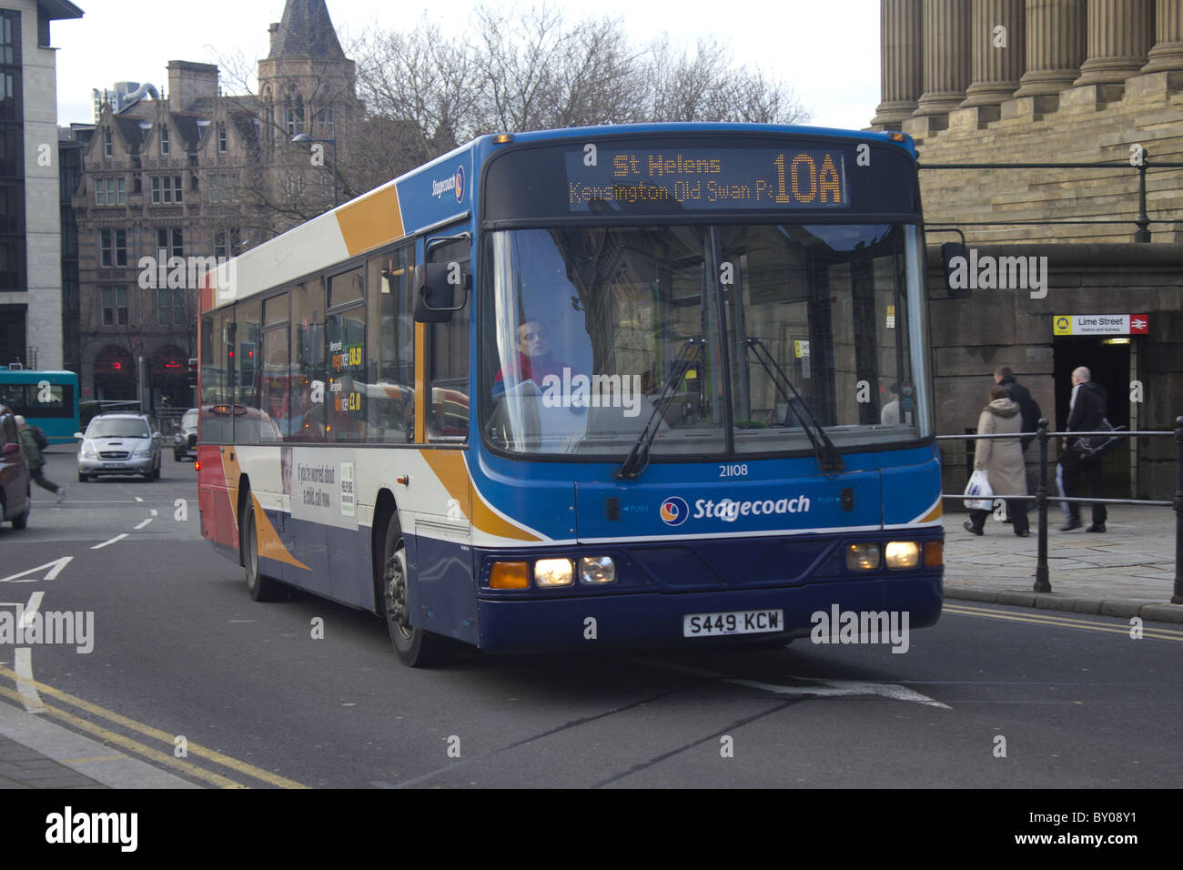 Stagecoach bus in Liverpool city centre Stock Photo - Alamy