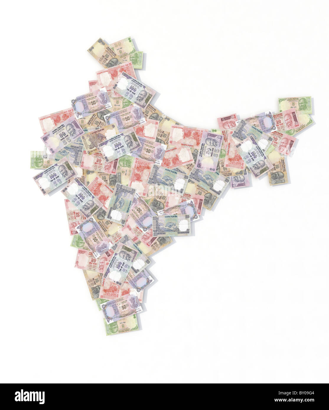 India map rupee banknotes 3d hi-res stock photography and images - Alamy