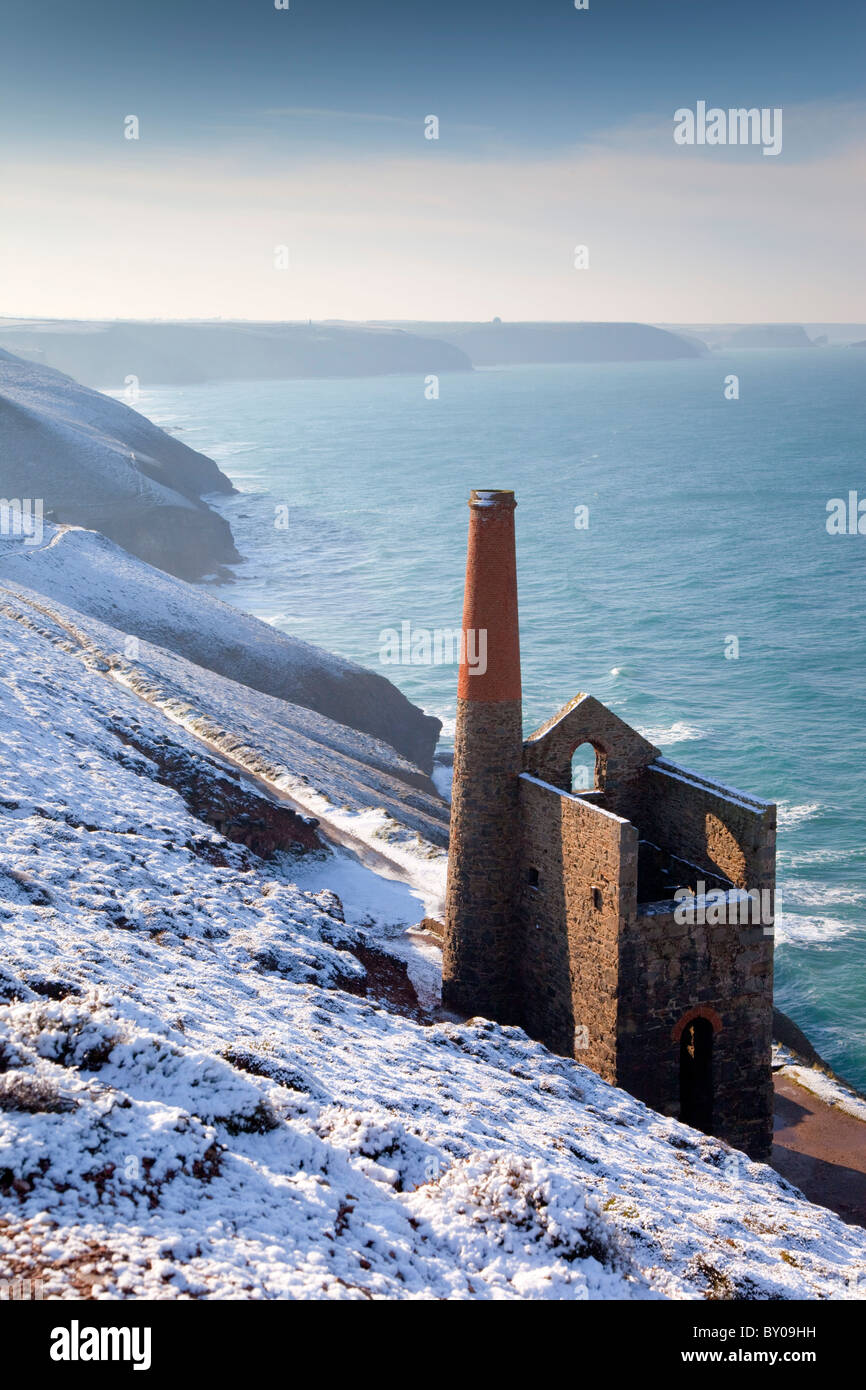 Wheal Coates; St Agnes; Cornwall; snow Stock Photo - Alamy